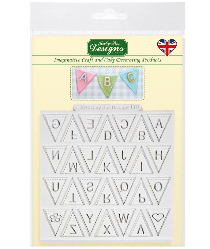 Köp Katy Sue silikonform - Vimplar bokstäver - Snabb leverans